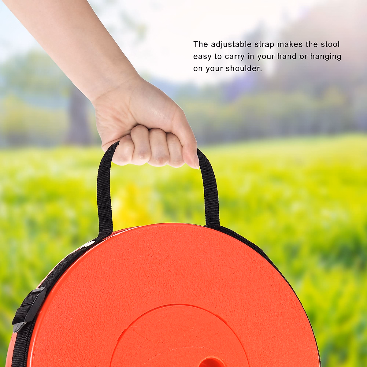 PowerTRC Upgraded Collapsible Stool for Adults, Foldable Portable Retractable Lightweight Sturdy Stools Seat for Camping Fishing BBQ Holds Up to 400 lbs, Adjustable Height from 2.5 in to 18 in