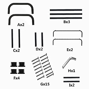 UDEAR Garment Rack, 43.3 Inches Freestanding Double Rod Clothing Racks for Hanging Clothes,Black