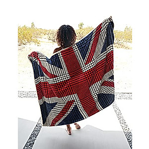 Catalonia Union Jack Blanket, UK Flag Sherpa Fleece Blanket | Super Soft, Warm, Reversible | for Couch Bed, Gift for British, 50X70 inches