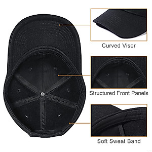 GADIEMKENSD Winter Baseball Caps Wool Dad Hat Warm Trucker Hats Work Cap Workout Thick for Mens Womens Black