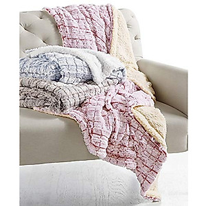 Hotel Suite Micromink/Sherpa Reversible 50 x 60 in Navy Color Throw, Navy