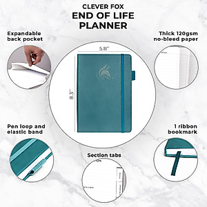 Clever Fox End of Life Planner – Final Arrangements Organizer for Beneficiary, Will Preparation, Last Wishes & Funeral Planning, A5 (Dark Teal)