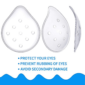 Spnico 5 Pieces Plastic Eye Clear Ventilated Eye Transparent Hole Eye Coverings with Gentle Paper Tape Breathable Eye Protections Care Supplies for Adults to Prevent Sand Gravel