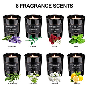 8 Pack Scented Candles for Home, Scented Candles Gifts Set for Men, Smoke-Free Strong Fragrance Long Lasting, Aromatherapy Candles Gifts for Women, Christmas Valentine Birthday Men Gifts