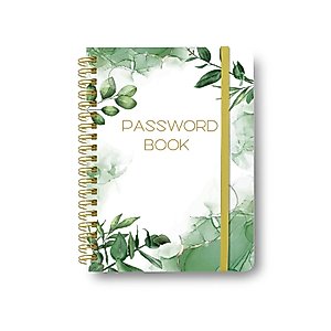 Password Book with Alphabetical Tabs - Spiral Password Notebook for Internet & Computer Login, Recording Website, Usernames, Passwords. Password Keeper for Home or Office, 5.1 x 6.9 IN