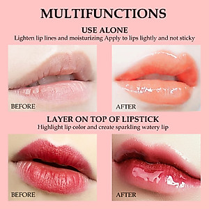 KIMIEYE Hydrating Lip Oil for Women, Glossy Lip Color, Transparent Lip Gloss for Nourishing Lip and Make Lip Full, Moisturizing Liquid Tinted Lip Balm for Lip Care, 0.2oz (Raspberry #007)