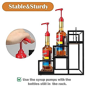 EAOAK Coffee Syrup Rack Organizer Syrup Bottle Holder Stand for Coffee Bar 3-Tier 12 Bottles Storage Shelves for Syrup, Wine, Dressing for Kitchen Coffee Station