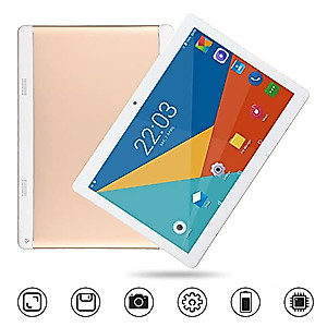 HD 10 Tablet PC, Portable Dual SIM Dual Standby Tablet,WiFi Android Dual Camera IPS 1080P HD Large Screen Call Tablet,Octa Core Processor,2GB 32GB RAM(Gold)