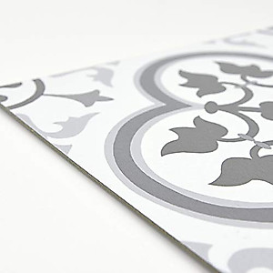 FloorPops FP2953 Remy Peel & Stick Floor Tiles, Grey