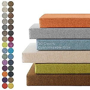 PHUSTJKL Custom Size Bench Cushion, 1.97IN Thick Patio Bench Cushion/Bay Window Seat Cushion, Non-Slip Washable Removable Cover Chair Pads for Indoor/Outdoor Bench Patio Furniture Swing-30 Colors