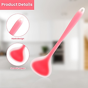 Semitransparent Silicone Soup Spoon 11.8 inches Silicone Ladle Spoon Heat Resistant BPA Free Kitchen Tools for Cooking Stirring Serving Soup(Red)