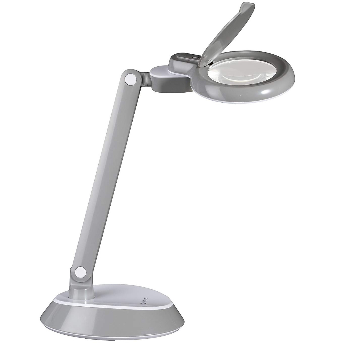 OttLite LED Space Saving Magnifier Desk Lamp – Optical Grade Magnification, Adjustable Arm, Pivoting Head, Portable to Travel, for Crafting & Needlework