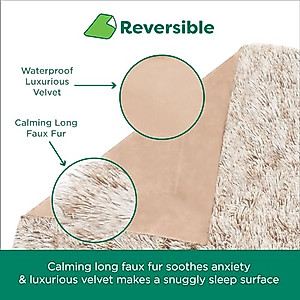 Furhaven Waterproof Throw Blanket for Dogs & Indoor Cats, Washable - Shaggy Plush Calming Long Faux Fur & Velvet Dog Blanket - Driftwood, Extra Large/XL