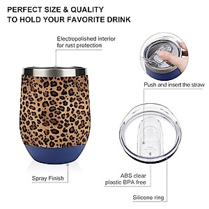 WYUSPGK 304 Stainless Steel Insulated Cup, Leopard Print Print Smooth Rim, Durable & Reusable - Perfect for Office, Home, And Travel