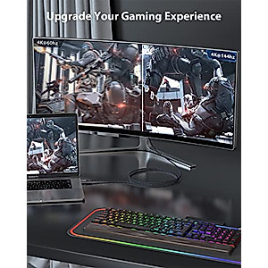 Stouchi USB C to DisplayPort 1.4 8K Cable 2M/6.6Ft Thunderbolt 4/3 to DP 4K@144Hz/120Hz 5K@60Hz 2K@240Hz HBR3 Adapter for iPad Pro M2, 2021 MacBook Pro, M1 Mac Mini, Dell XPS