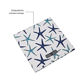 Linon White and Blue Starfish Print-Set of 2 Dawes Storage Bins
