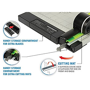 CARL 12 inch-Green Friendly, Professional Rotary Paper Trimmer, 12-inch, 15 Sheet Cutting Capacity, Black and Silver