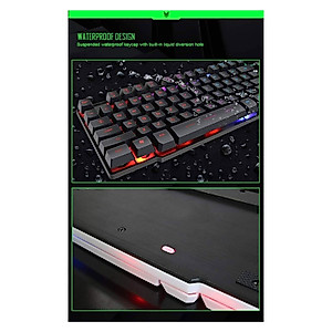 Gaming Keyboard and Mouse Combo Mechanical Feeling Rainbow LED Backlight Adjustable USB Mice