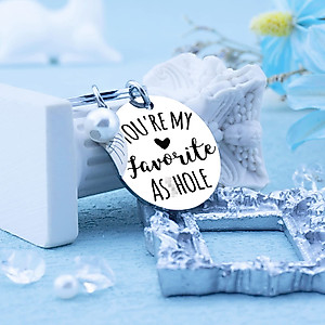 igvean Valentines Gifts for Him Couple Gifts for Boyfriend from Girlfriend Anniversary Birthday Gifts for Men Boyfriend Gifts You Are My Favorite Asshole Keychain