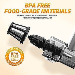 Cold Press Juicer, AAOBOSI Slow Masticating Juice Extractor for Fruit and Vegetable - Delicate Crushing Without Filtering - Juicer Machines with Quiet Motor/Reverse Function/Brush, Black