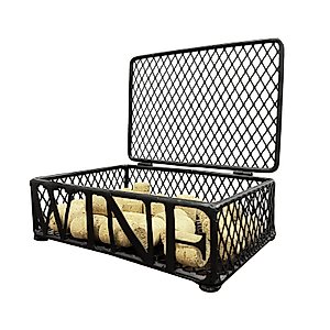 OFILLES Wine Cork Rack Box, Wine Cork Holder Decor for Storage and Display Cork, Kitchen Countertop Wine Accessories