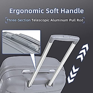 Joyway 20 In Carry On Luggage with Spinner Wheels,Hardside Luggage Sets PP Durable Suitcase with TSA Lock(Grey,20inch)