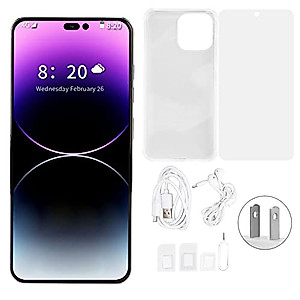 I14proMax Smartphone, Unlocked Cell Phone for Android10, 4G Network Dual SIM, 6.7 Inch 2G 16G Storage, 4000mAh Battery, 13MP 5MP Camera, GPS WiFi Bluetooth5.0 (White)