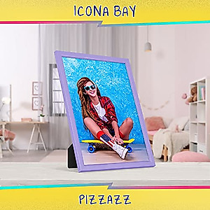 Icona Bay 8x10 Picture Frame, Purple Colored Solid Wood Scandinavian Style Frame for Photo, Pizzazz Collection