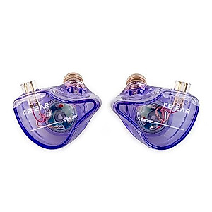 YINYOO KBEAR Storm in-Ear Monitor Headphones with Crystal Clear Sound IEM Earphones with Microphone, inear Wired Earbuds Earphones with Detachable Cable for Video/Music/Calling (Purple, with mic)