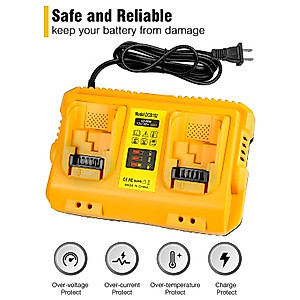 COOMYXIN DCB102 20V MAX Battery Charger Replacement for Dewalt Battery Charger, 2 Port Charger Compatible with Dewalt 12V-20V Batteries