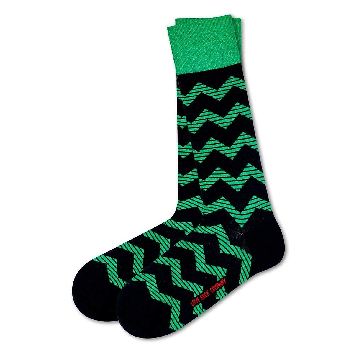 Love Sock Company Groomsmen socks for weddings Zig Zag (Navy, 1)