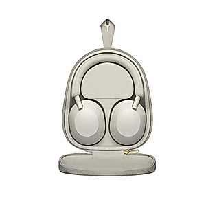 Sony WH-1000XM5 Noise-Canceling Wireless Over-Ear Headphones (Silver), 30 Hours Playback Time, Hands-Free Calling, Alexa Voice Control - Kit with Charging Cube