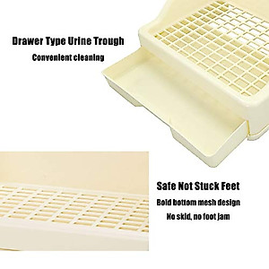Hamiledyi 14 Pcs Rabbit Litter Box with Drawer Urinal Pad Pet Toilet Cage Trainer Corner Potty Cleaner Broom Brush Dustpan for Guinea Pigs Chinchilla Ferret Bunny Hedgehog Small Animals(White)