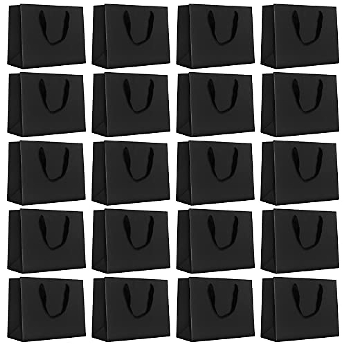 Axe Sickle Kraft Bags 12.5"x 11"x 4.5" Paper Bags with Handle Retail Wrap Bags Bulk for Merchandise Boutique Retail Bags, Party Gift Bags &Takeout Bags, Black 20 Pcs