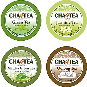 Cha4TEA 36-Count Assorted Green Tea for Keurig K-Cup Brewers (Matcha Green Tea, Green Tea, Jasmine /Oolong Green Tea)