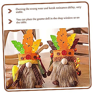 Abaodam 6 Pcs Dwarf Chief Ornaments Thanksgiving Plush Decor Holiday Gnomes Thanksgiving Gnome Decorations Fall Table Centerpieces Denmark Norway Nisse Doll Tom Halloween Foam Elder