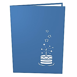 Lovepop Birthday Cake Blue 3D Pop-Up Greeting Card
