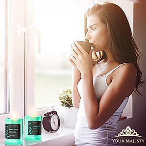 Evergreen Lemongrass & Eucalyptus Candle, Scented Candle for [Anxiety and Stress Relief] 60H Burning Time, Natural Soy Candle Infused with Essential Oils, Aromatherapy Candle 8.81 Oz