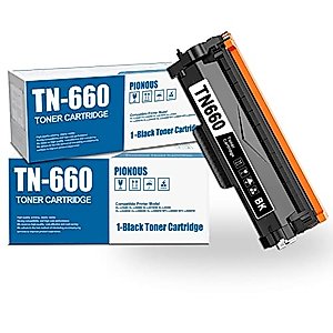 High Yield TN660 Black Toner Cartridge - Compatible TN-660 TN 660 PIONOUS Replacement for Brother HL-L2300D HL-L2305W HL-L2360DW HL-L2380DW DCP-L2520DW MFC-L2680W MFC-L2707DW Printers - 2 Pack