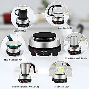 Artilife 500W Small Electric Hot Plate, Multi-Function Portable Stove Kitchen Cooktop Electric Heater for Home 110V