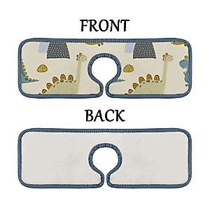 Kitchen Faucet Absorbent Mat 3 Pieces Dinosaurs in the Nature Faucet Sink Splash Guard Bathroom Counter and RV,Faucet Counter Sink Water Stains Preventer