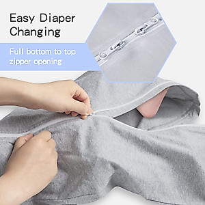 Pro Goleem Baby Wearable Blanket Cotton Sleep Sack 0-6 Months, Newborn Sleeveless Sleep Sack Bag with 2-Way Zipper, Lightweight Sleepsack for Newborn Baby Gifts (0.5 TOG, Small, Grey)