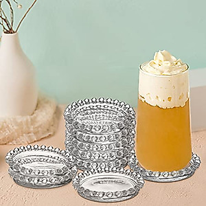 Fasmov 10 Pack Crystal Coasters Drink Coaster for Home Counters, Kitchen, Dining Room, Living Room, Patio, Coffee Table, 3.7 inches