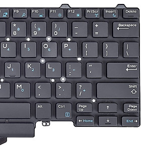 Replacement Backlight Keyboard for Dell Latitude E5450 E5470 E7450 E7470, Latitude 5480 5490 5491 7480 7490 Series Laptop, Latitude E5450 E5470 E7450 E7470 Replacement Keyboard with Pointer US Layout