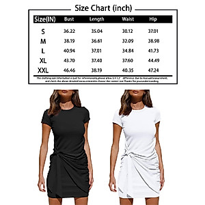LILLUSORY Womens Casual Short Sleeve T Shirt Dress 2025 Summer Bodycon Wrap Ruched Mini Night Out Sundress Pink M