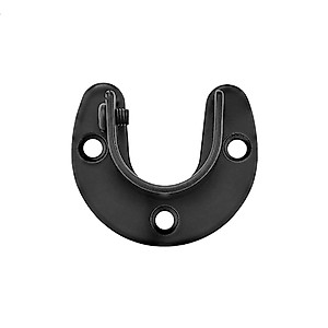 Brackets, U Shaped, 2 Packs Heavy Duty Metal Steel Closet Pole Socket Set 1-1/2", Black