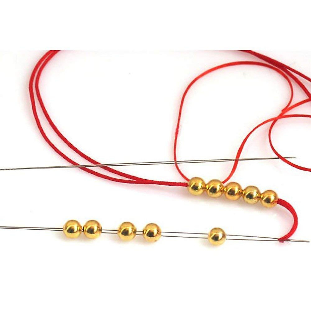 5Pcs Ultrafine Big Eye Beading Pins Professional Beaded Artifact DIY Manual Lead Pin Handicrafts Threading Tool Bead Pearl Piercing DIY Making Accessories for Necklace Bracelet Jewelry (5 Size)