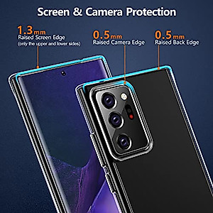 Rayboen Case for Samsung Galaxy Note 20 Ultra, Crystal Clear Shockproof Non-Slip Protective Cover, Hard PC Back & Soft TPU Frame Slim Fit Phone Case for Galaxy Note 20 Ultra 5G