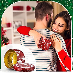 Yungyan Christmas Candle Tin Cans Set Metal Candles Tin Gifts Jars with Lids 8 oz Christmas Cookie Tins Candle Containers for Candle Making Storing Biscuits Tea Party Favors (12 Pcs)