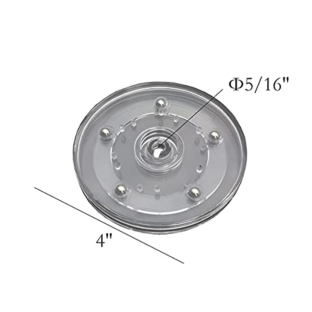 FixtureDisplays® 4" Clear Plastic Spinner Lazy Susan Turntable Organizer for Spice Rack Table Cake Kitchen Pantry Decorating 16971-NF